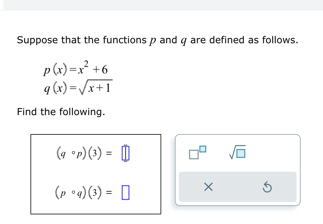 Solved Suppose that the functions p ﻿and q ﻿are defined as | Chegg.com