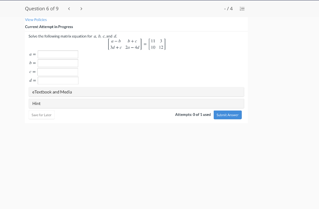 Solved Question 6 of 9 - 4 III View Policies Current | Chegg.com