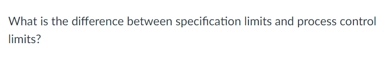 Solved What is the difference between specification limits | Chegg.com