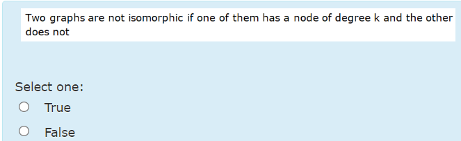 Solved Two graphs are not isomorphic if one of them has a | Chegg.com