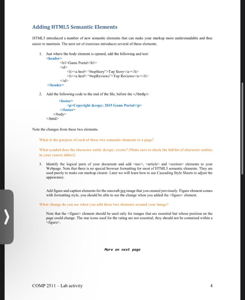 Solved Download the GamePortalSite.zip archive provided for | Chegg.com