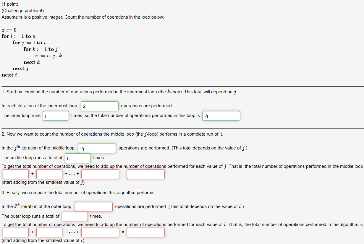 Solved (1 ﻿point)(Challenge problem!)Assume n ﻿is a positive | Chegg.com