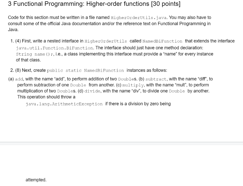 2 Functional Programming: Streams [20 points] return | Chegg.com