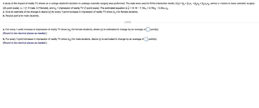 Solved A study of the impact of reality TV shows on a | Chegg.com