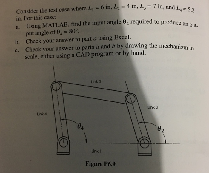 Solved 69 A mechanism known as a four-bar linkage is shown | Chegg.com
