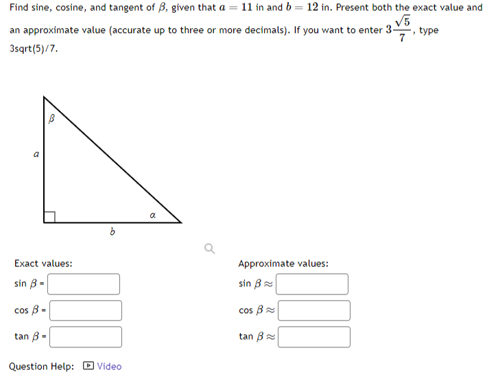 Solved Find sine, ﻿cosine, and tangent of β, ﻿given that | Chegg.com