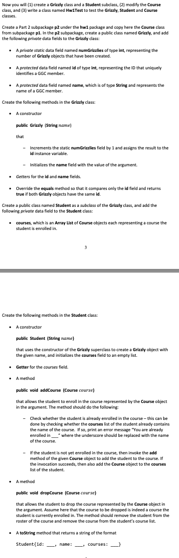 Solved Create a Part 1 subpackage p1 under the hw1 package. | Chegg.com