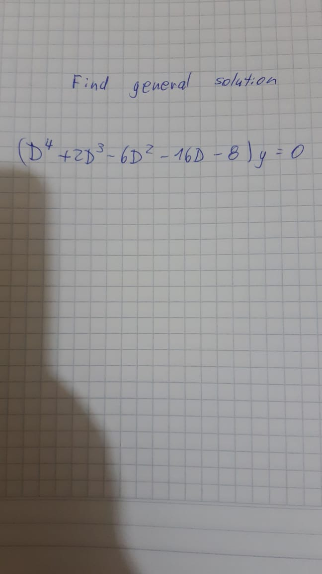 Solved Find general solution (D4 +25° -602-16D -8 )y=0 | Chegg.com
