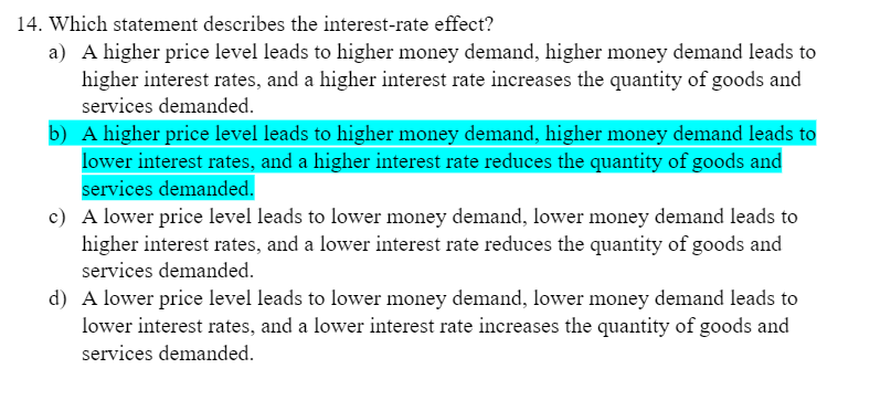Solved 14. Which statement describes the interest-rate | Chegg.com