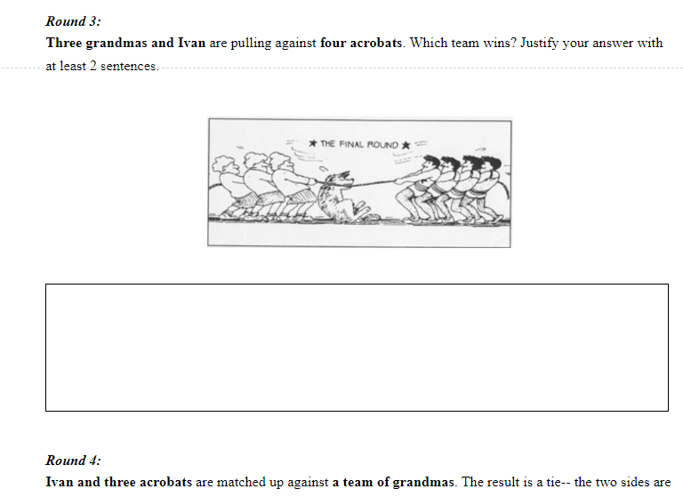 Solved Portfolio Option 1: Tug of War DIRECTIONS: Use the | Chegg.com