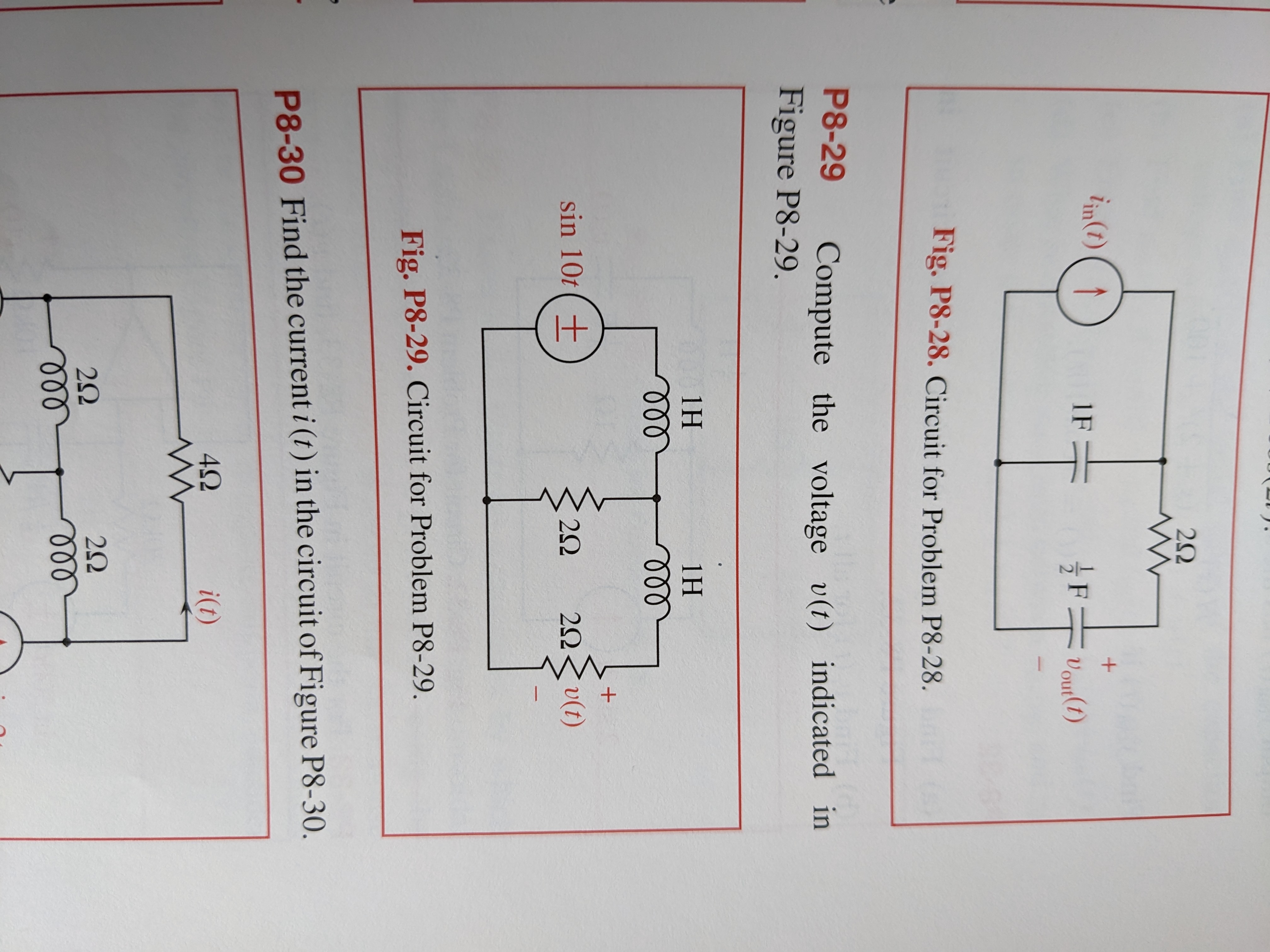 Solved P8-29 Compute the voltage v(t) indicated in Figure | Chegg.com