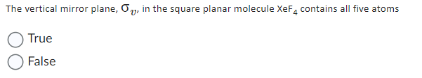 Solved The vertical mirror plane, σv, in the square planar | Chegg.com