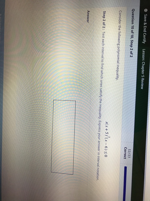 Solved Save & End Certify Lesson: Chapter 5 Review Question | Chegg.com