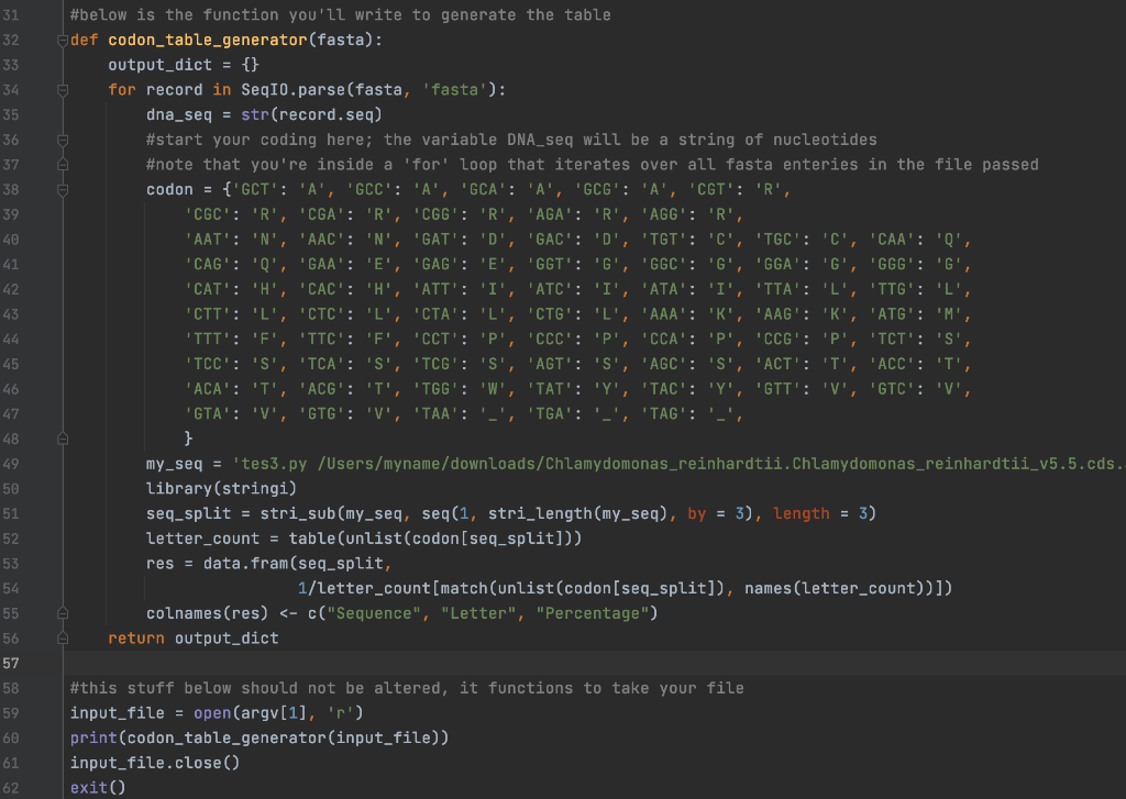 Solved How do I provide the path to a .fasta file I | Chegg.com