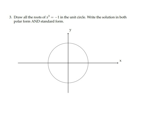 Solved 3. Draw all the roots of x = -1 in the unit circle. | Chegg.com