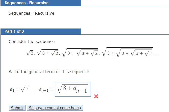 Solved Consider the sequence 2,3+2,3+3+2,3+3+3+2… Write the | Chegg.com
