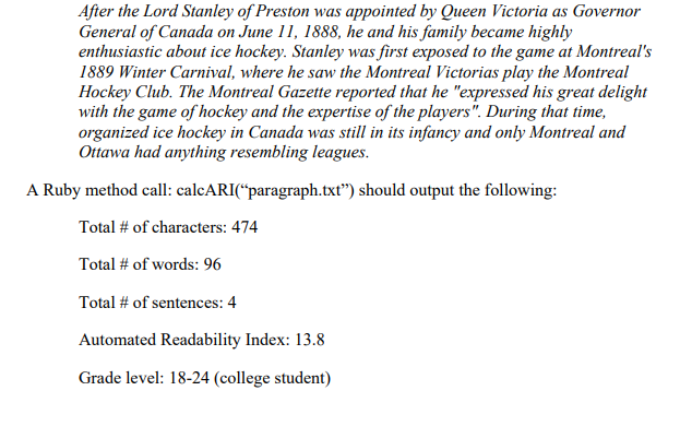 2. (20 pts) Automated Readability Index (ARI) is used | Chegg.com