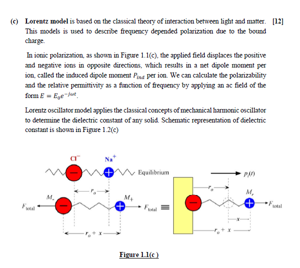 Solved (6) Lorentz model is based on the classical theory of | Chegg.com