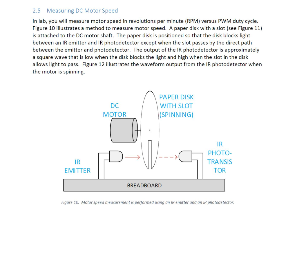 Solved 3.2 Motor Speed Measurement Circuit Design an IR | Chegg.com