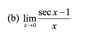 Solved sec x-1 (b) lim x → х | Chegg.com