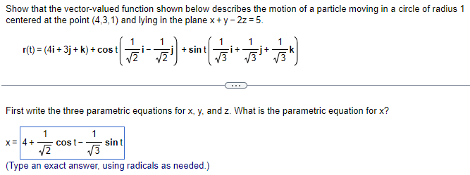 Solved Show that the vector-valued function shown below | Chegg.com