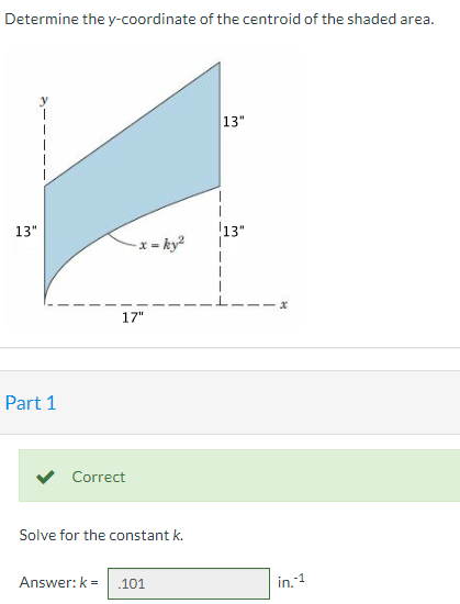 Solved Determine the y-coordinate of the centroid of | Chegg.com