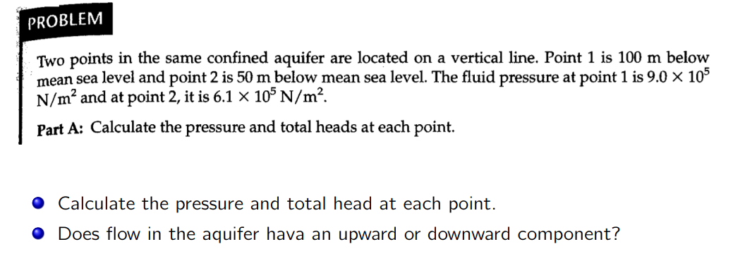 Solved Two points in the same confined aquifer are located | Chegg.com