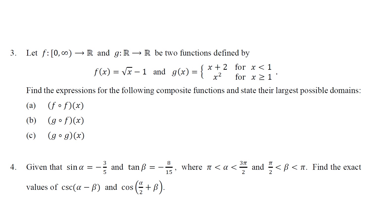 Solved 3. Let f:[0,00)→ R and g: R→ R be two functions | Chegg.com