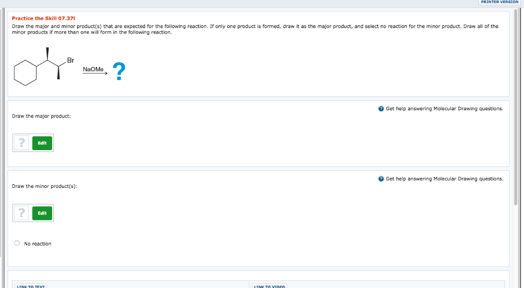 Solved Practice the Skill 07.37 Draw the major and minor | Chegg.com
