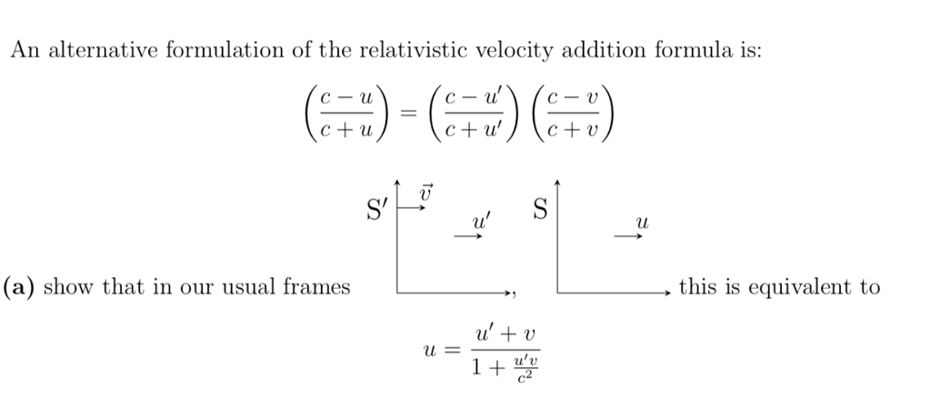 Solved An alternative formulation of the relativistic | Chegg.com