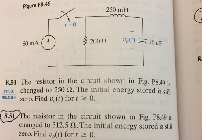 Solved 8.27 Assume that at the instant the 2A dc current | Chegg.com