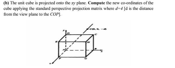 (b) The unit cube is projected onto the xy plane. | Chegg.com