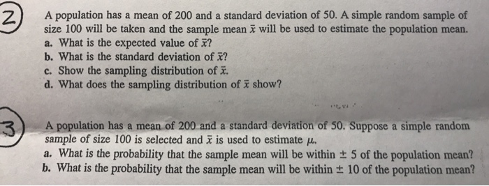 Solved Z) A population has a mean of 200 and a standard | Chegg.com