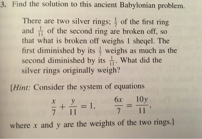 Solved 3. Find the solution to this ancient Babylonian | Chegg.com