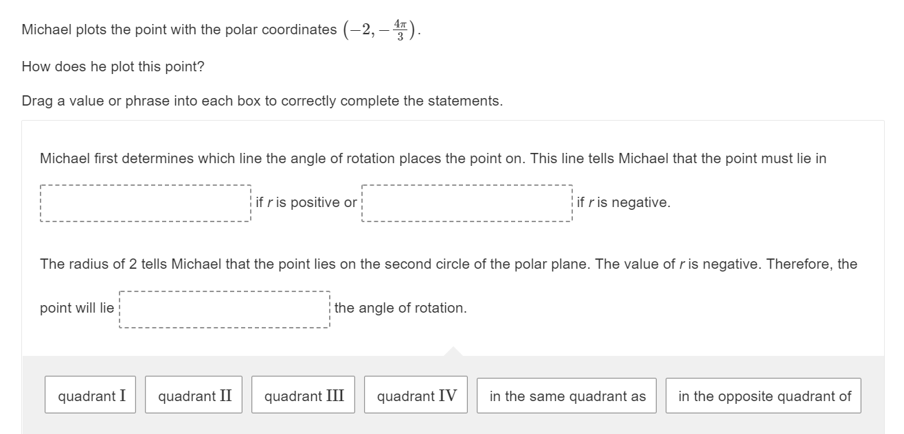 Solved Michael Plots The Point With The Polar Coordinates 1174