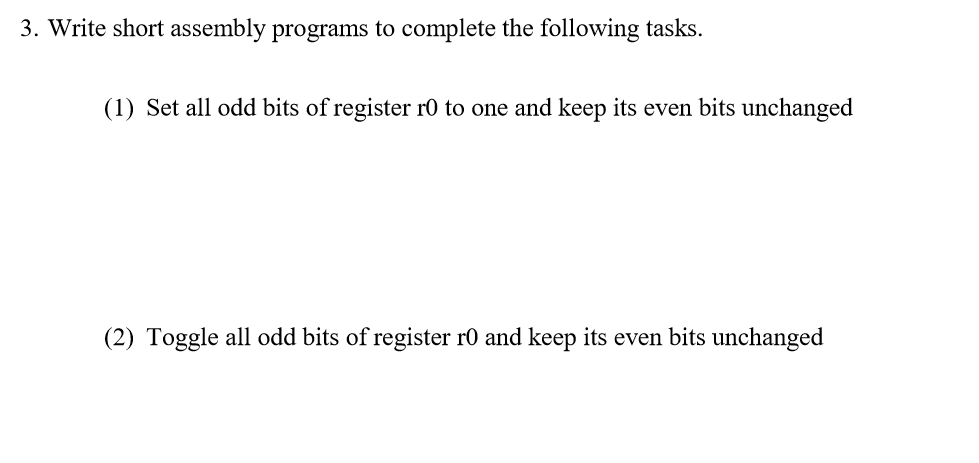 Solved 3. Write short assembly programs to complete the | Chegg.com