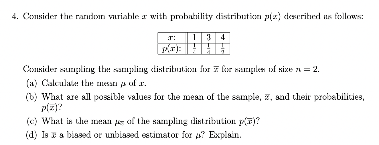 Solved Consider the random variable x with probability | Chegg.com