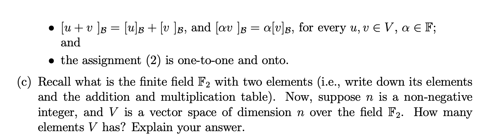 Solved 2. Notions of vector space, basis, and dimension. (a) | Chegg.com