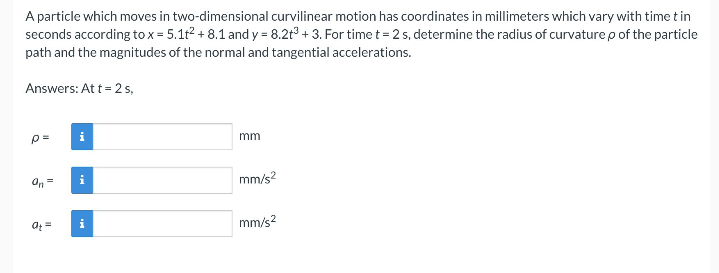 Solved A particle which moves in two-dimensional curvilinear | Chegg.com