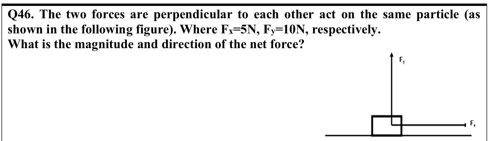 Solved Q46. The two forces are perpendicular to each other | Chegg.com