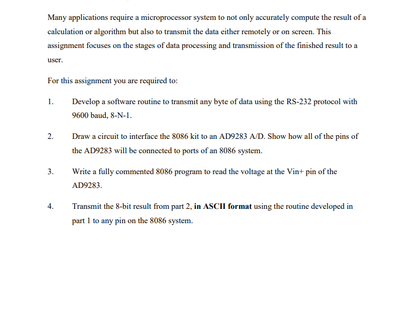 Many applications require a microprocessor system to | Chegg.com
