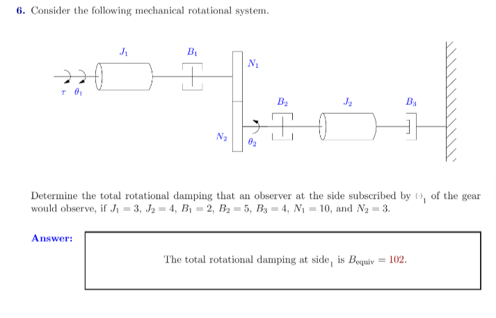 Solved 6. Consider the following mechanical rotational | Chegg.com
