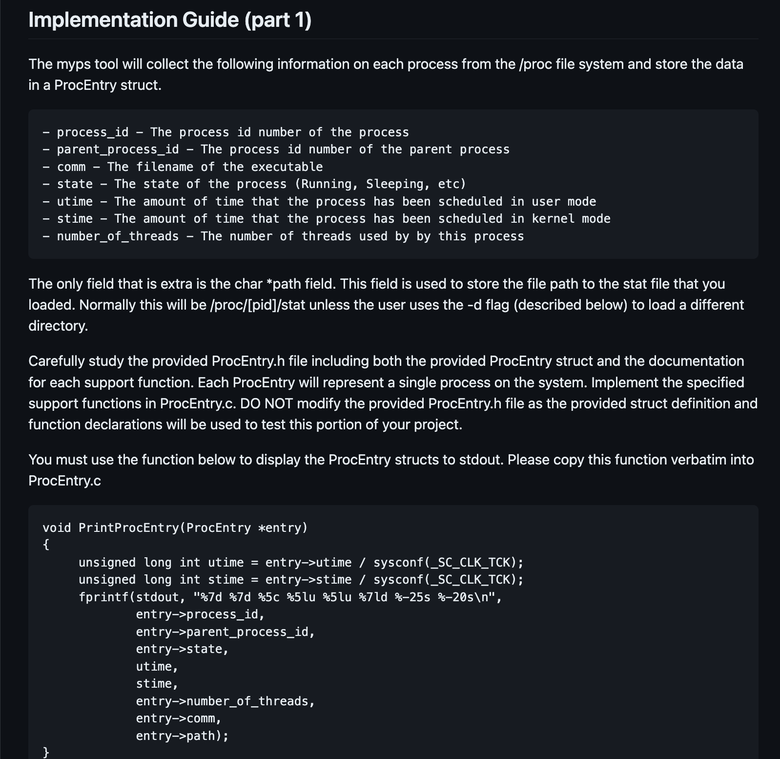 Solved Implementation Guide (part 1) The myps tool will | Chegg.com