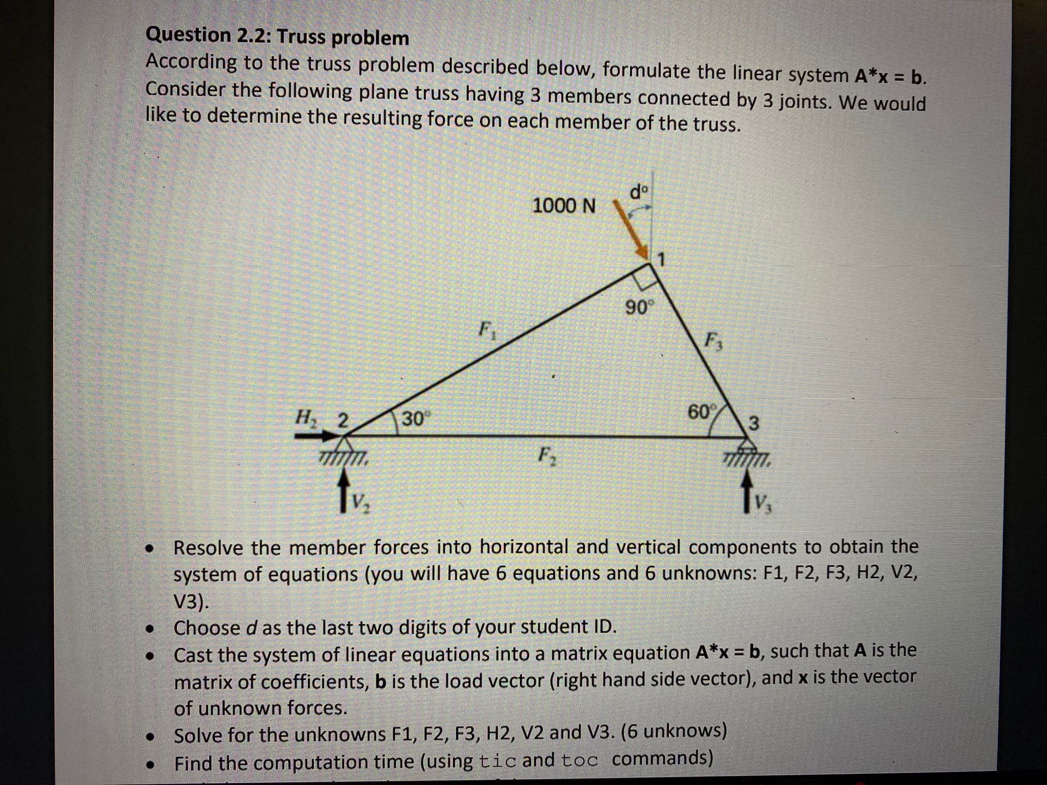 Solved Question 2.2: Truss problem According to the truss | Chegg.com