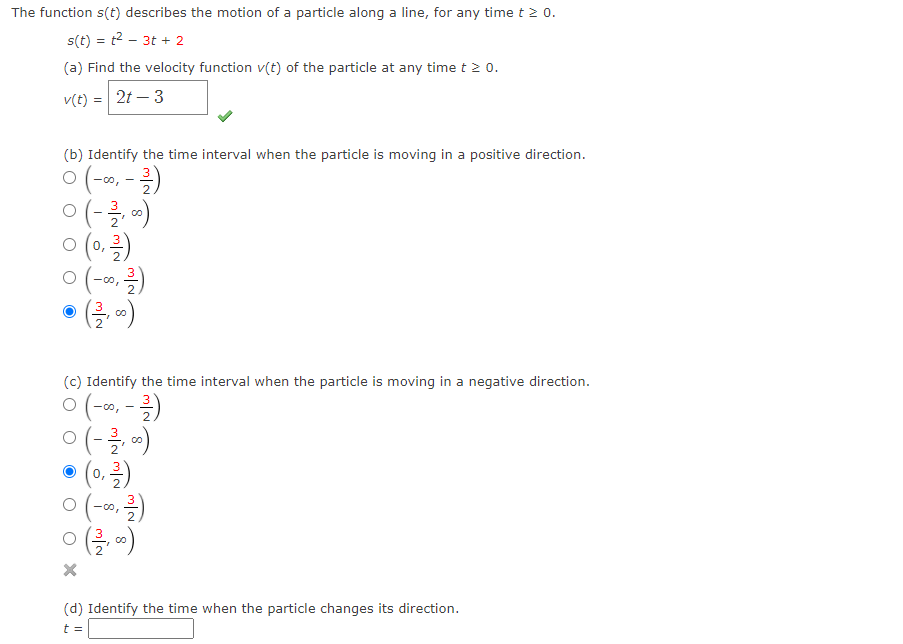 Solved The function s(t) describes the motion of a particle | Chegg.com