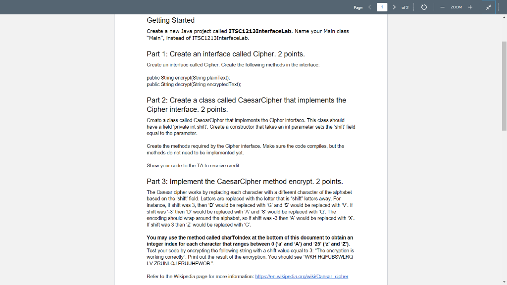 Solved - ZOOM + Getting Started Create a new Java project | Chegg.com