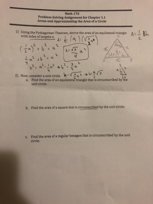 Solved Math 170 Problem Solving Assignment for Chapter 1.1 | Chegg.com