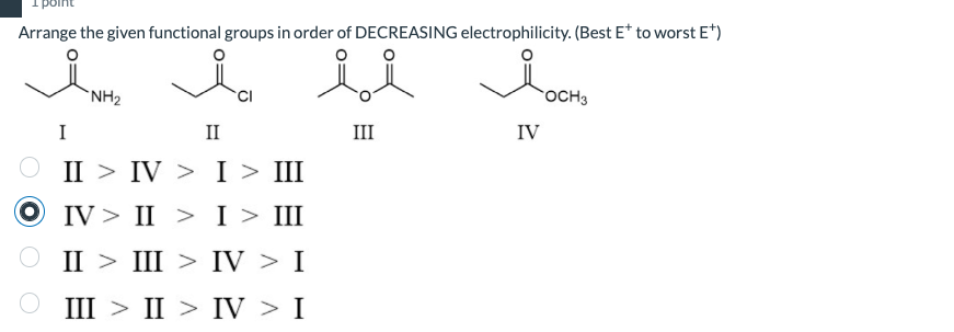 Solved Arrange the given functional groups in order of | Chegg.com