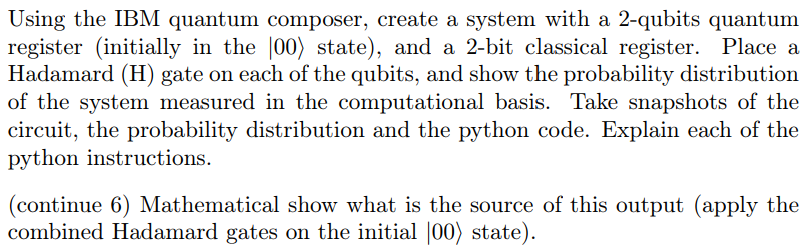 Solved Using the IBM quantum composer, create a system with | Chegg.com
