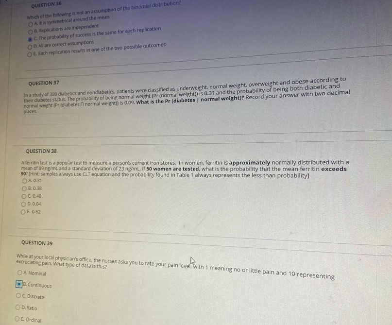 Solved QUESTION 36 Which of the following is not an | Chegg.com